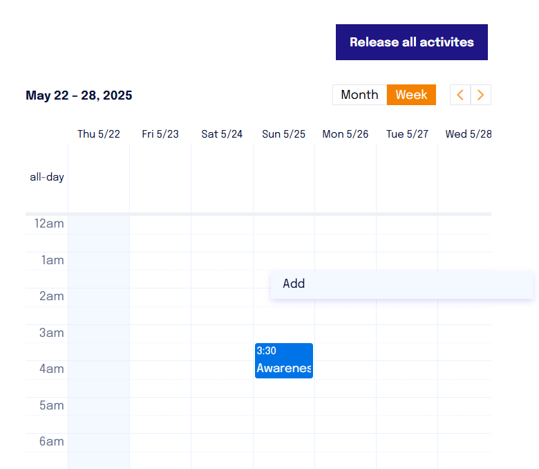 Release Calendar – Cyber Guru English (US)